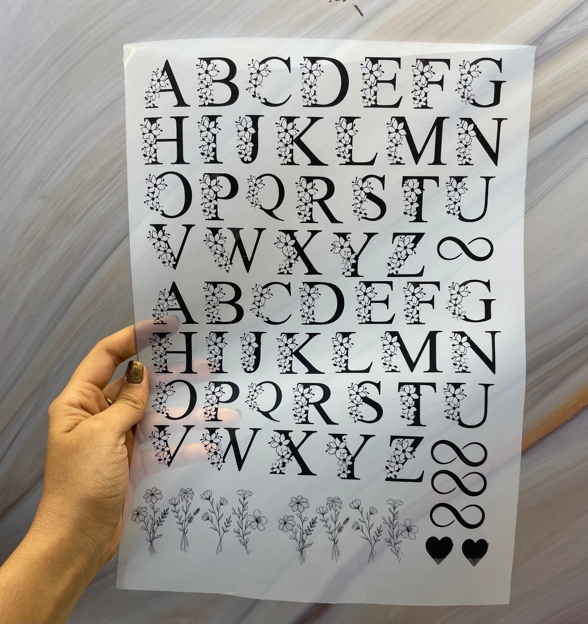 INSERT SHEET - ALPHABET