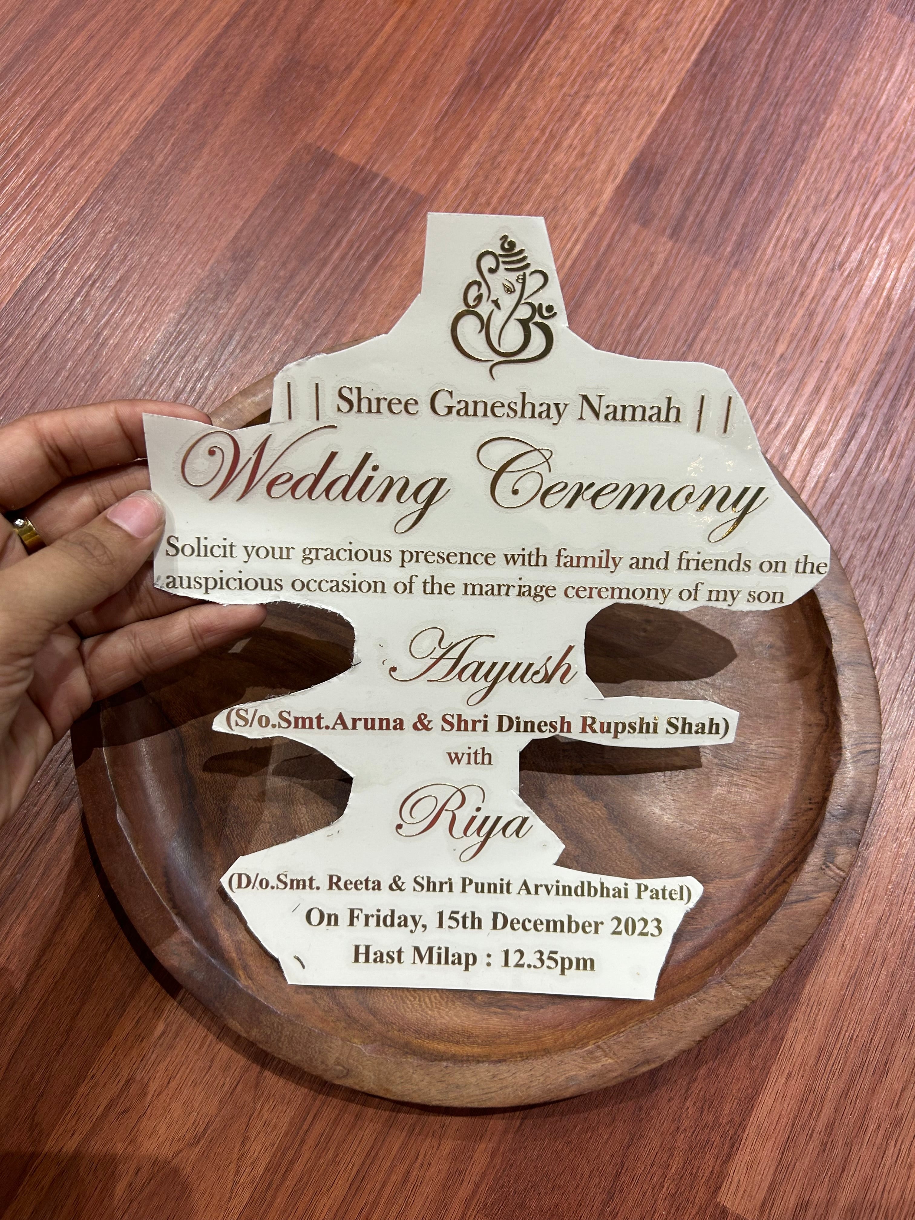 Custom Metal / Insert Sticker - Wedding Card(Hindu) | The Krafty Kart ...