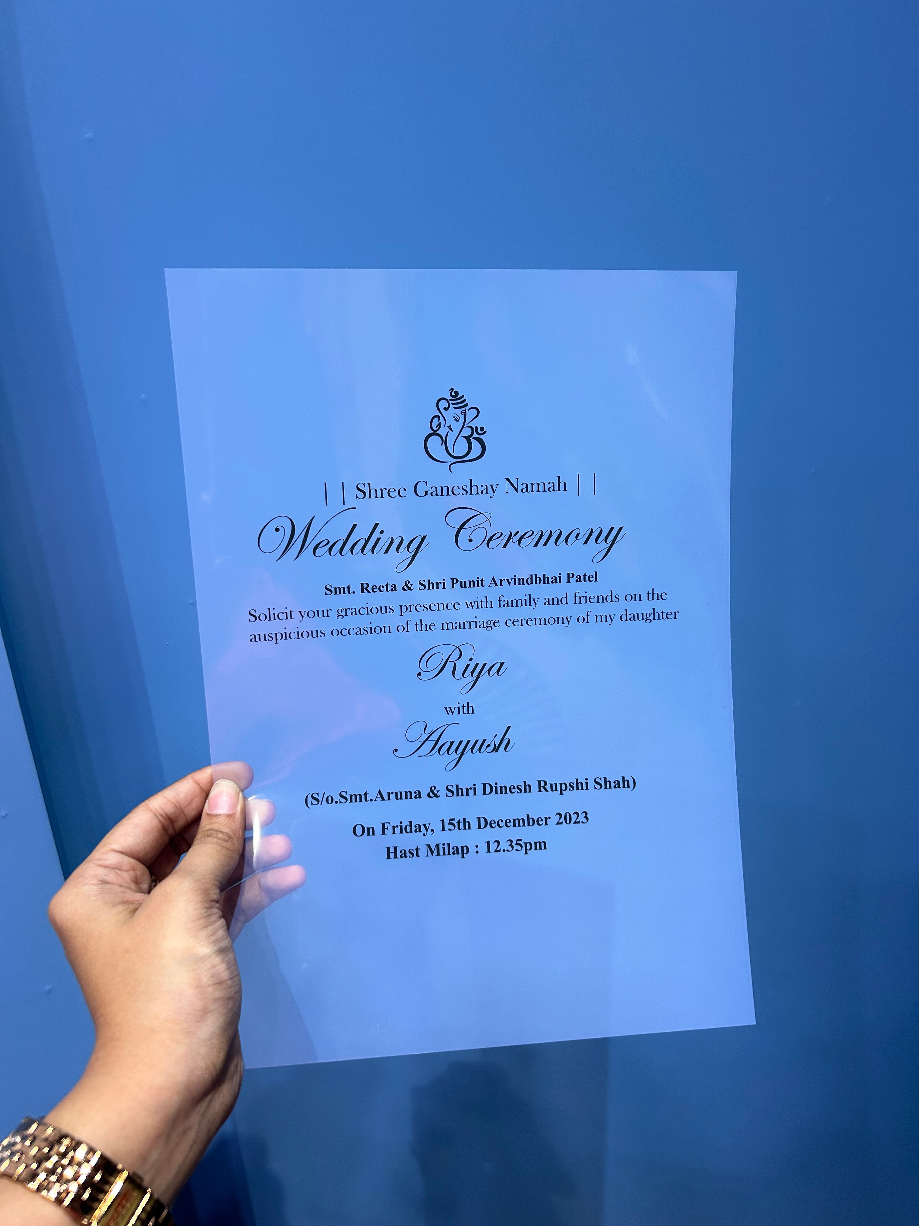 Custom Metal / Insert Sticker - Wedding Card(Hindu) | The Krafty Kart ...