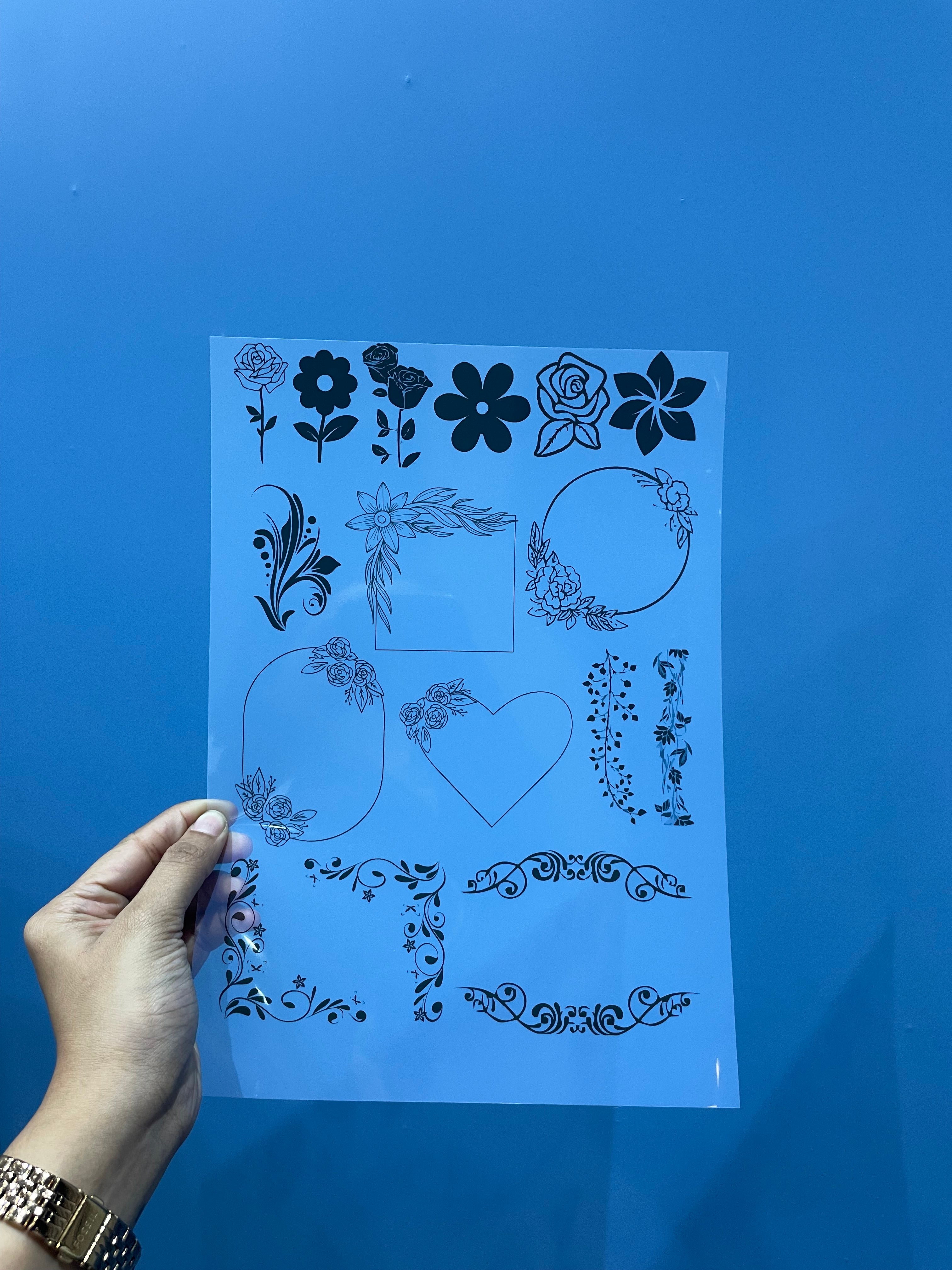 Insert Sheet - Flower (Black & White) | The Krafty Kart Resin Store