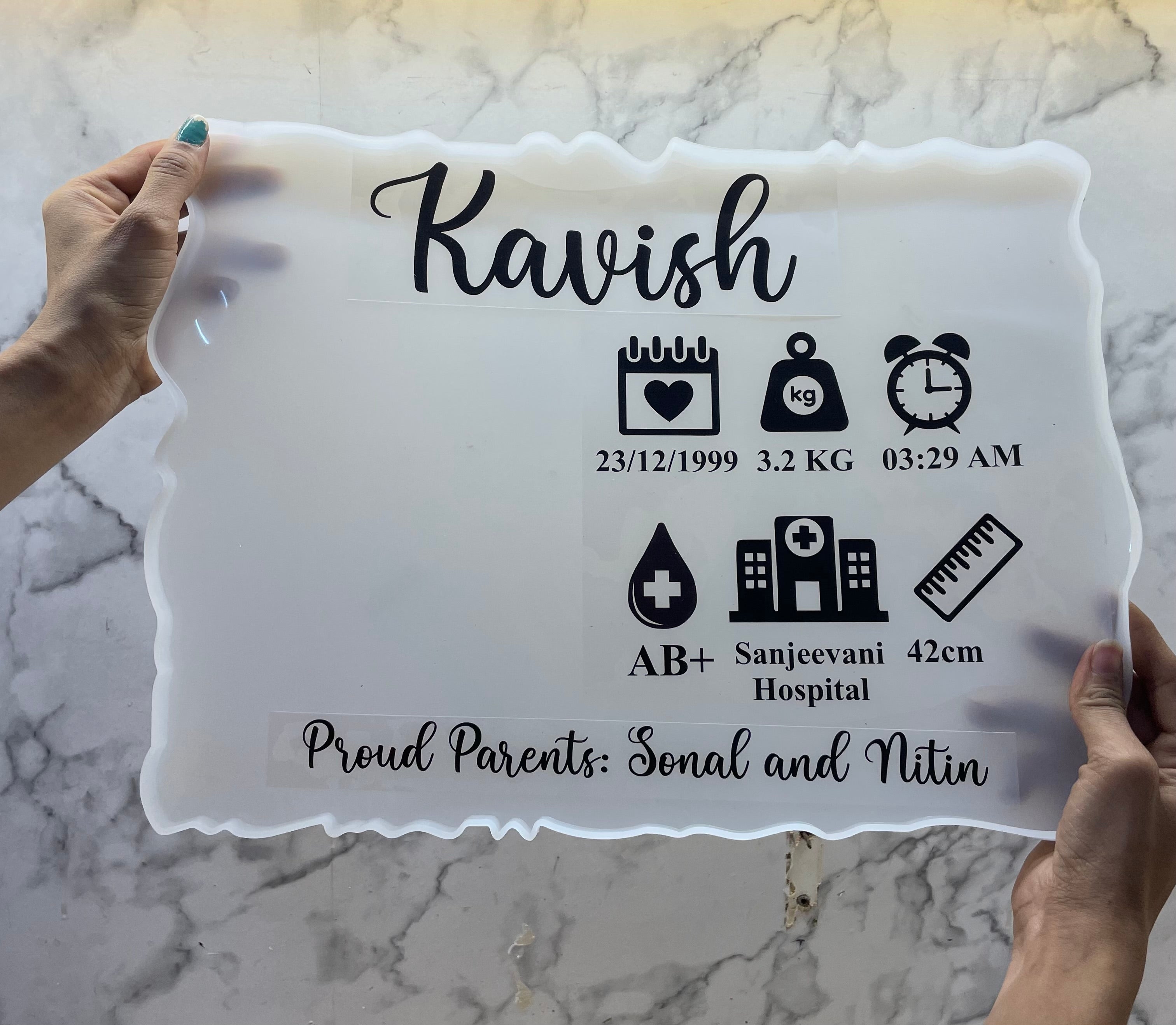 Custom Insert Sheet - Baby Birth | The Krafty Kart Resin Store