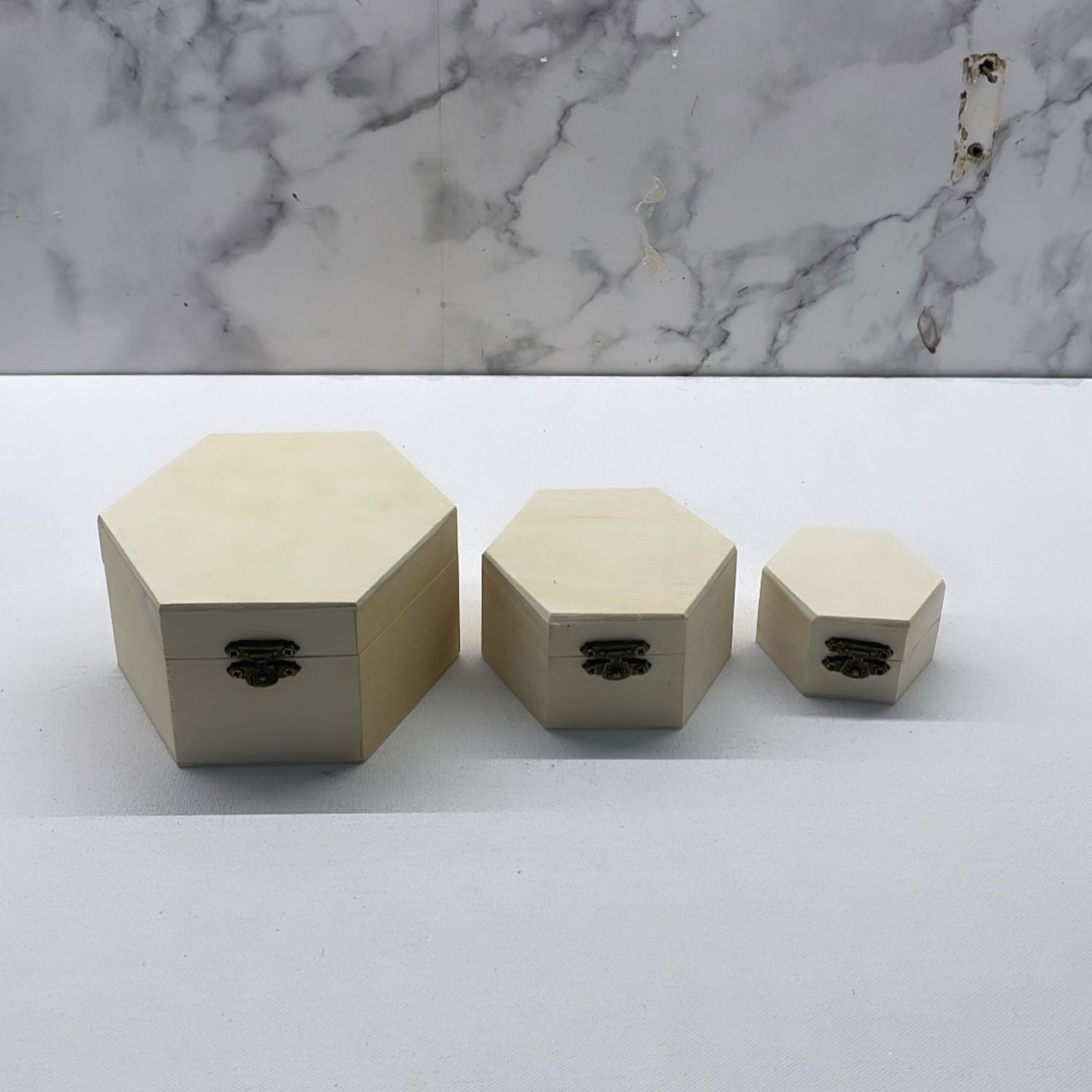 Wooden Box Hexagon Shape | The Krafty Kart Resin Store