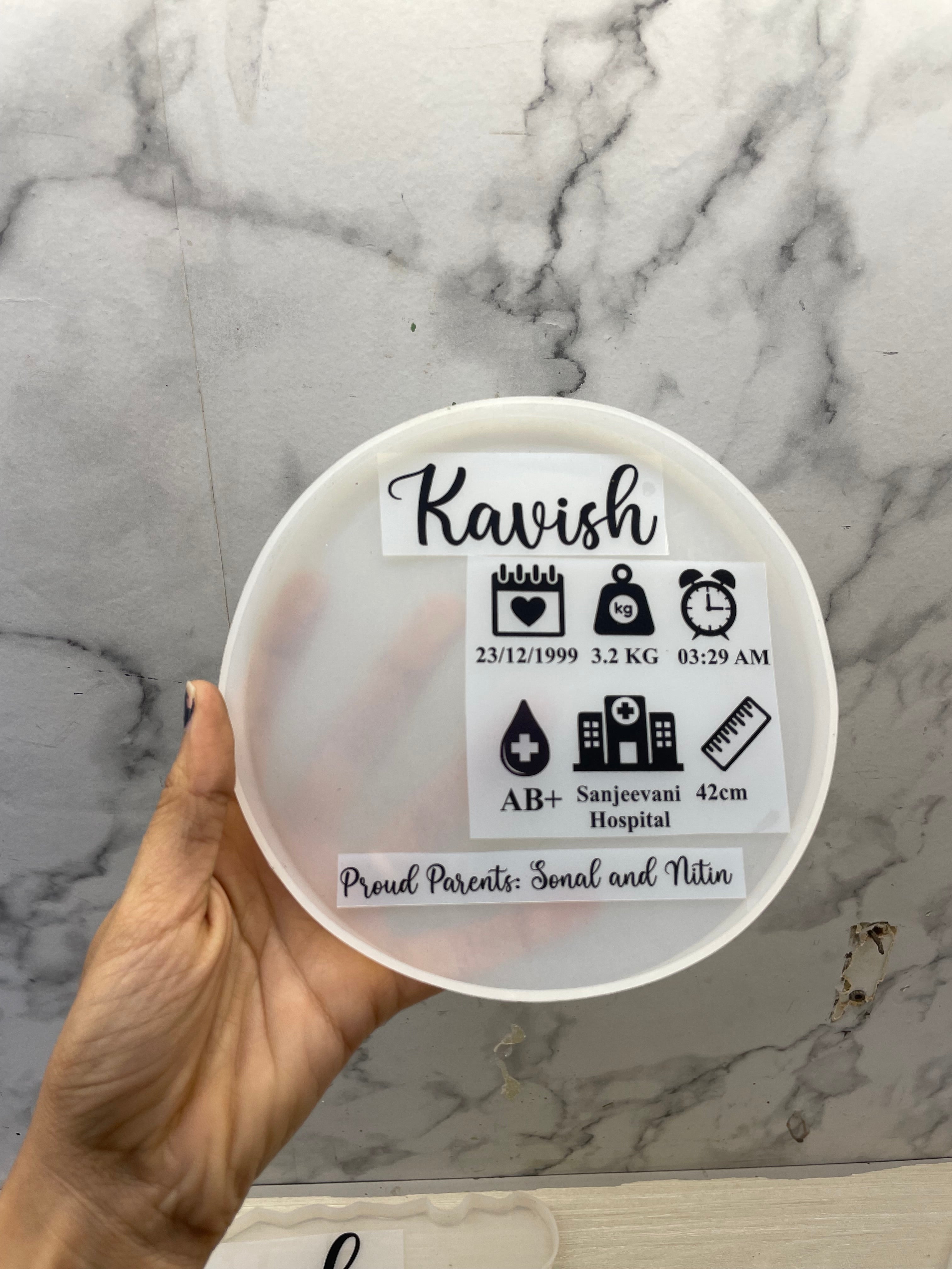 Custom Insert Sheet - Baby Birth | The Krafty Kart Resin Store