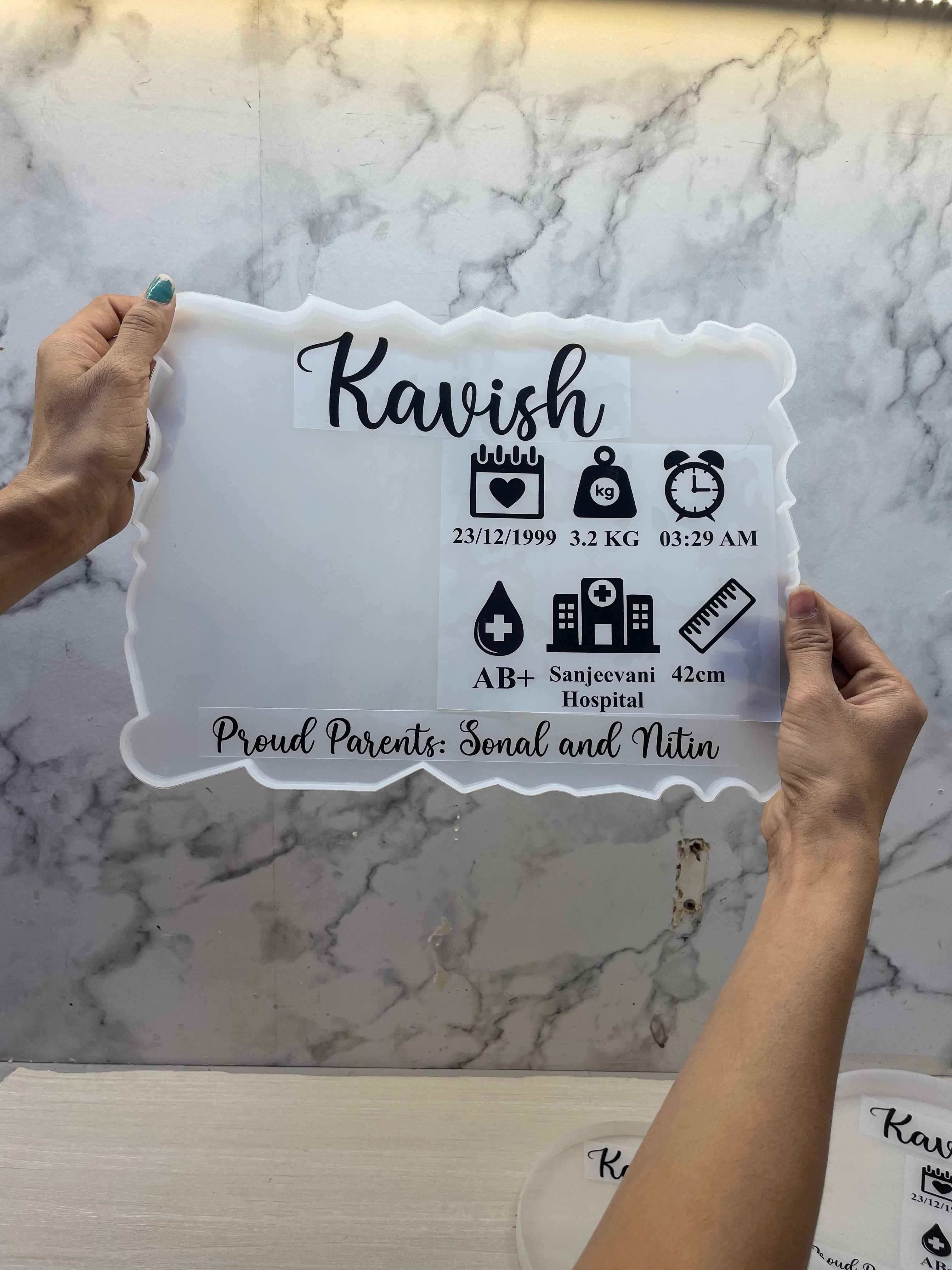 Custom Insert Sheet - Baby Birth | The Krafty Kart Resin Store